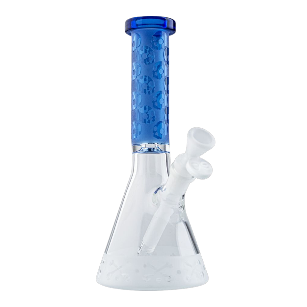 10" Cheech Skull Sandblast Glass Beaker | Smoke Arsenal